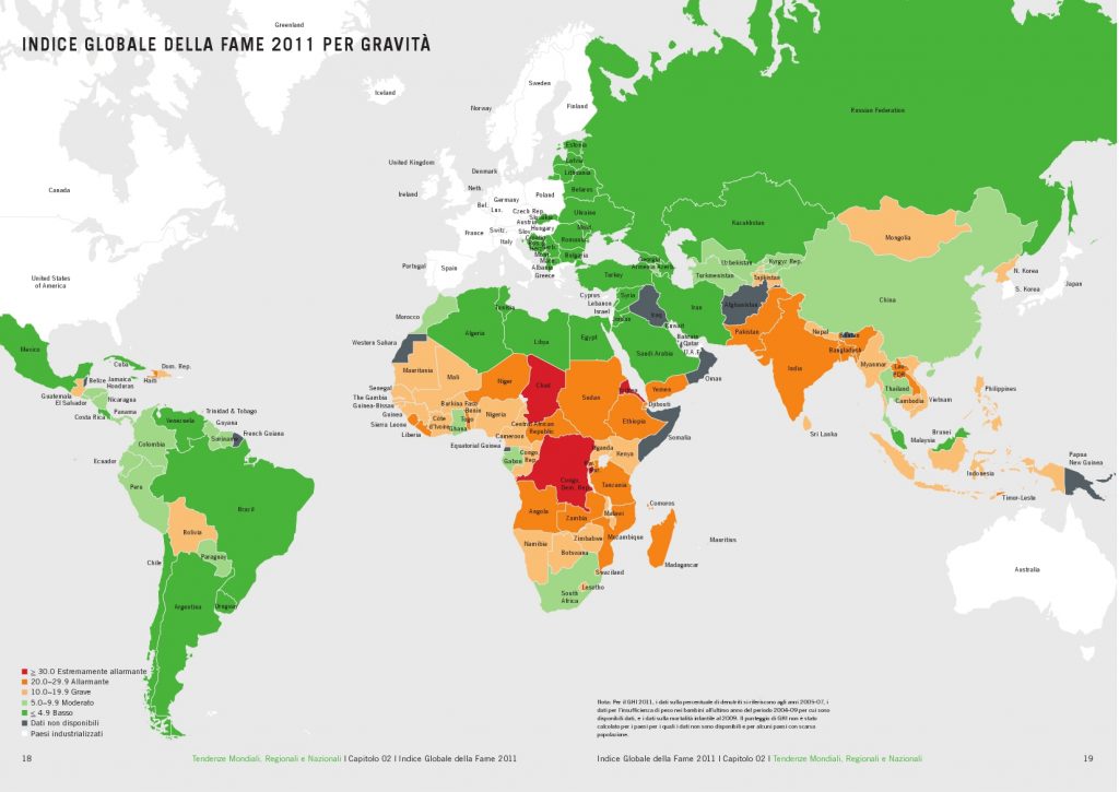 World Hunger Map: A Negative Evolving Scenario