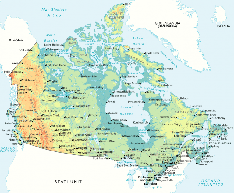 Geographic map of Canada: High resolution map ...