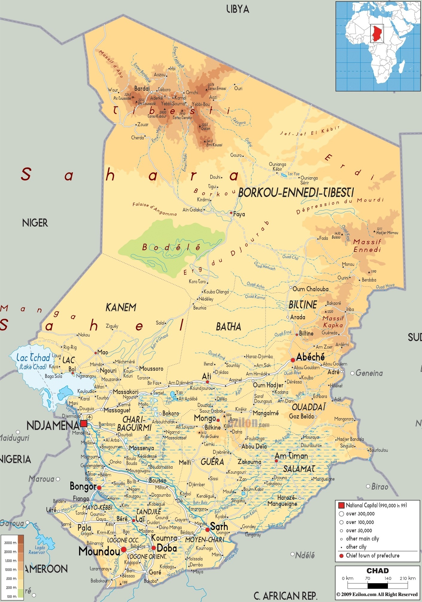 Geographical Map of Chad: territory, landscape, flora, fauna ...