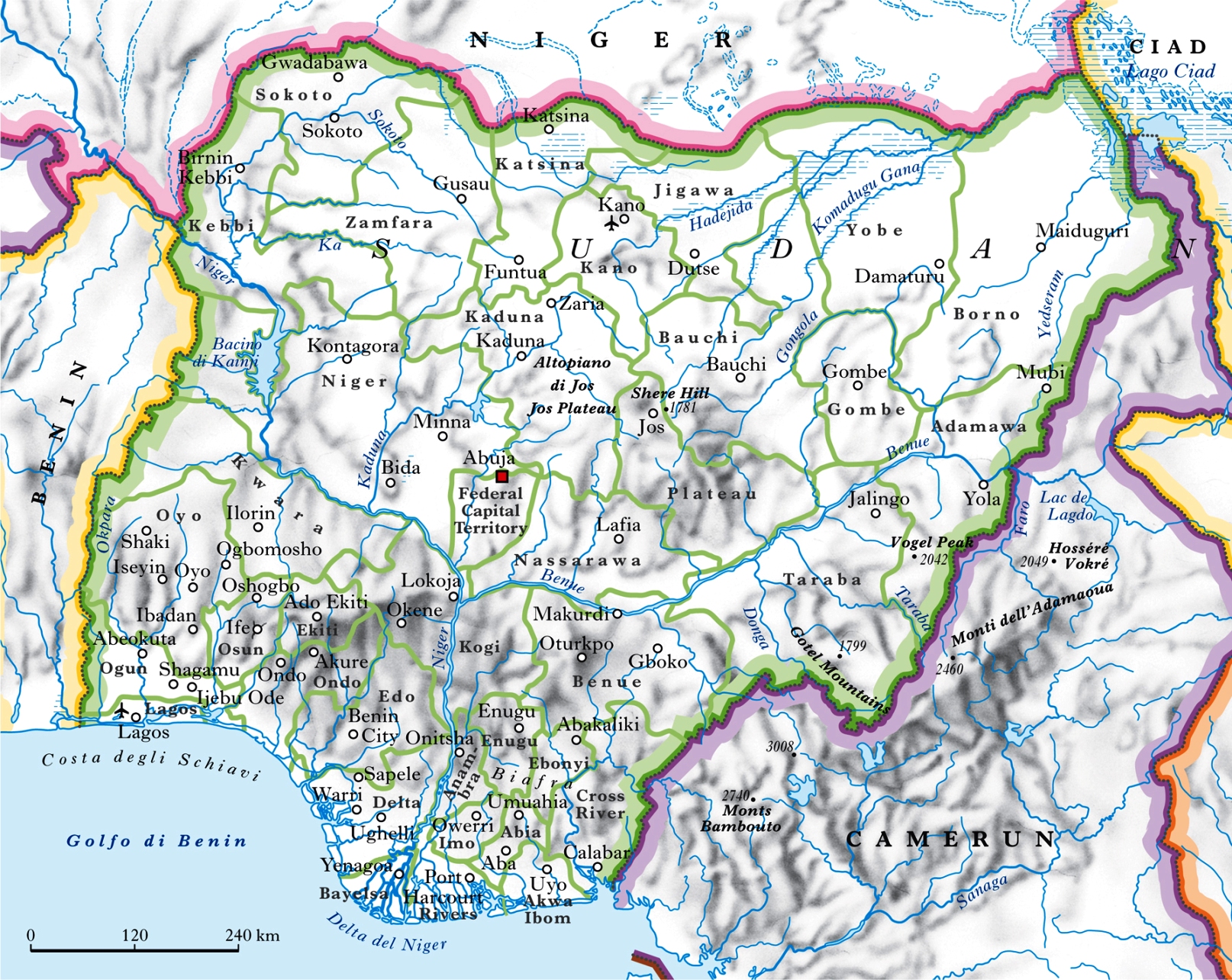 Geographic map of Nigeria: geography, climate, flora, fauna ...
