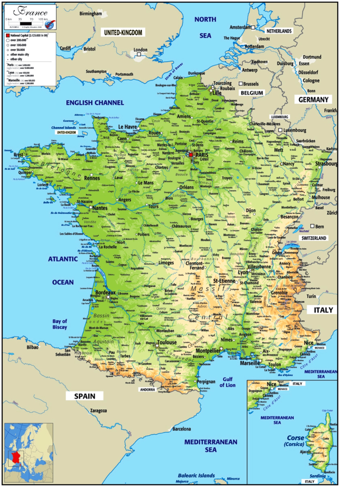 Geographical map of France: geography, climate, flora, fauna ...