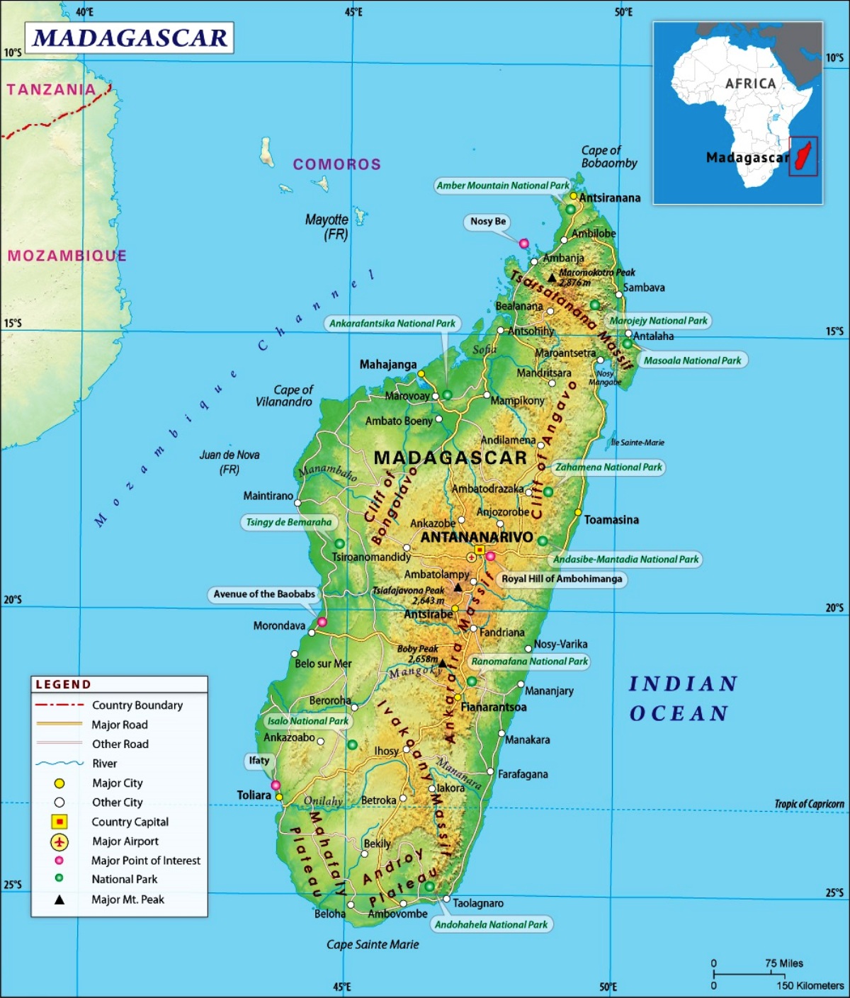 Madagascar En El Mapa De áfrica
