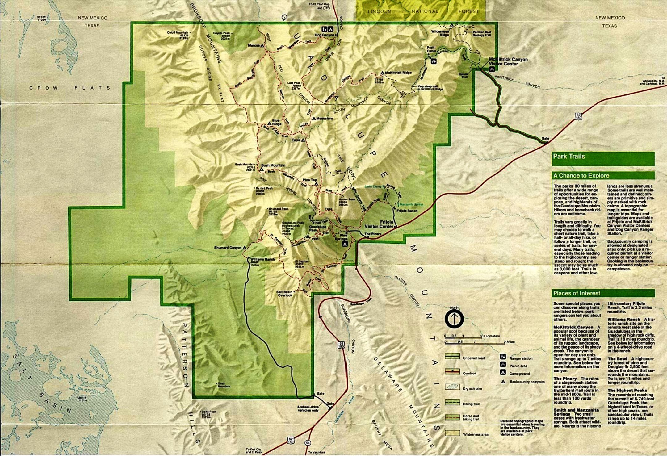 Parque Nacional Montañas de Guadalupe: geología, flora, fauna...