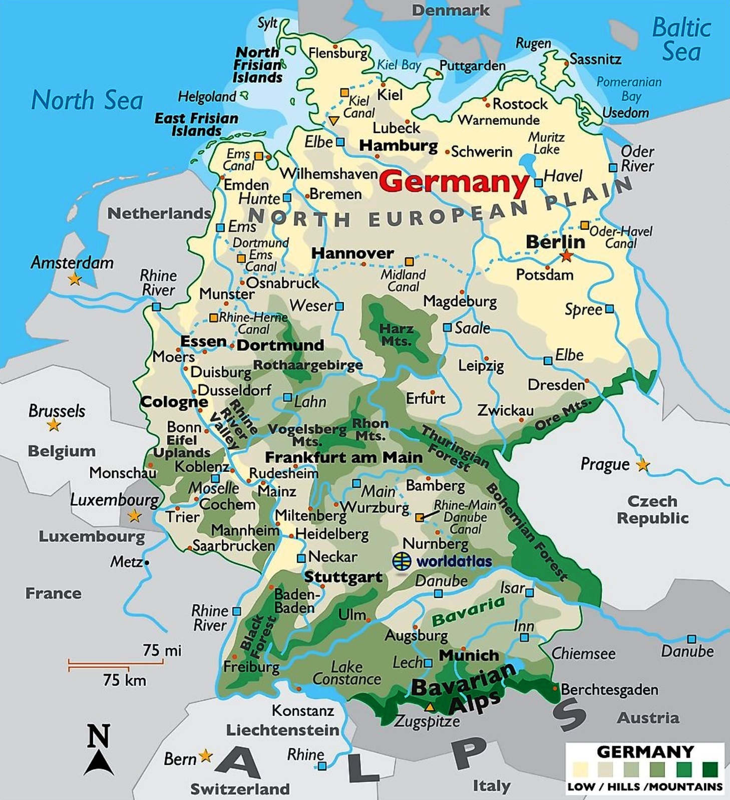 Geographic map of Germany: geography, climate, flora, fauna ...