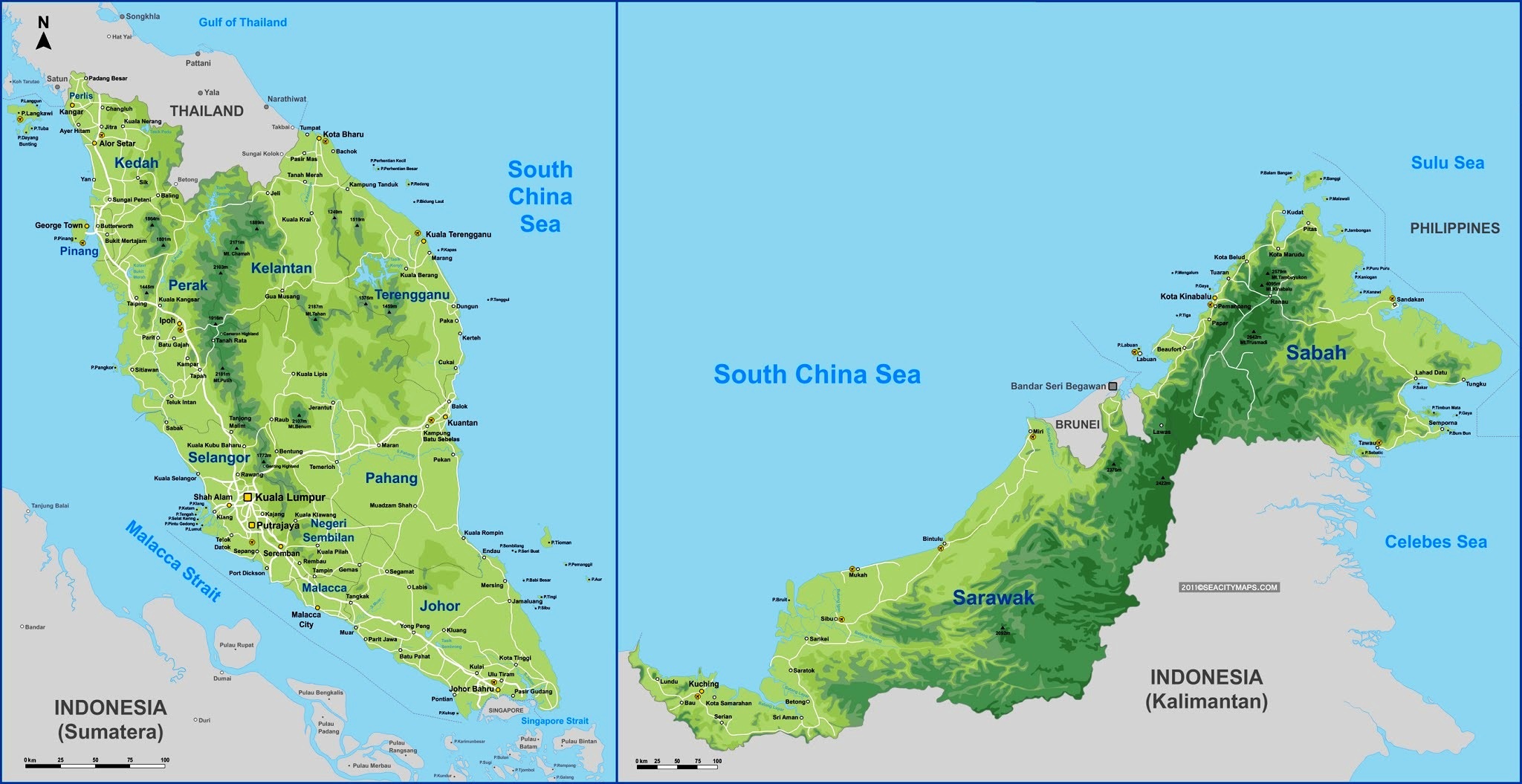 Geographic map of Malaysia: geography, climate, flora, fauna ...