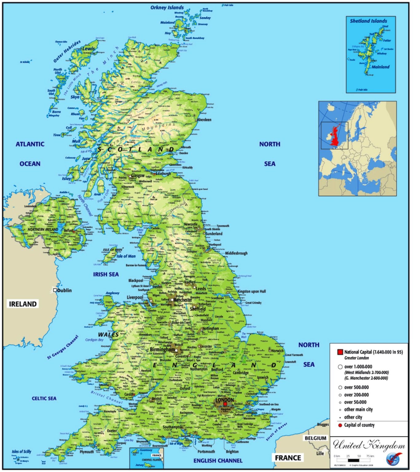 Geographic map of United Kingdom: geography, climate, flora ...
