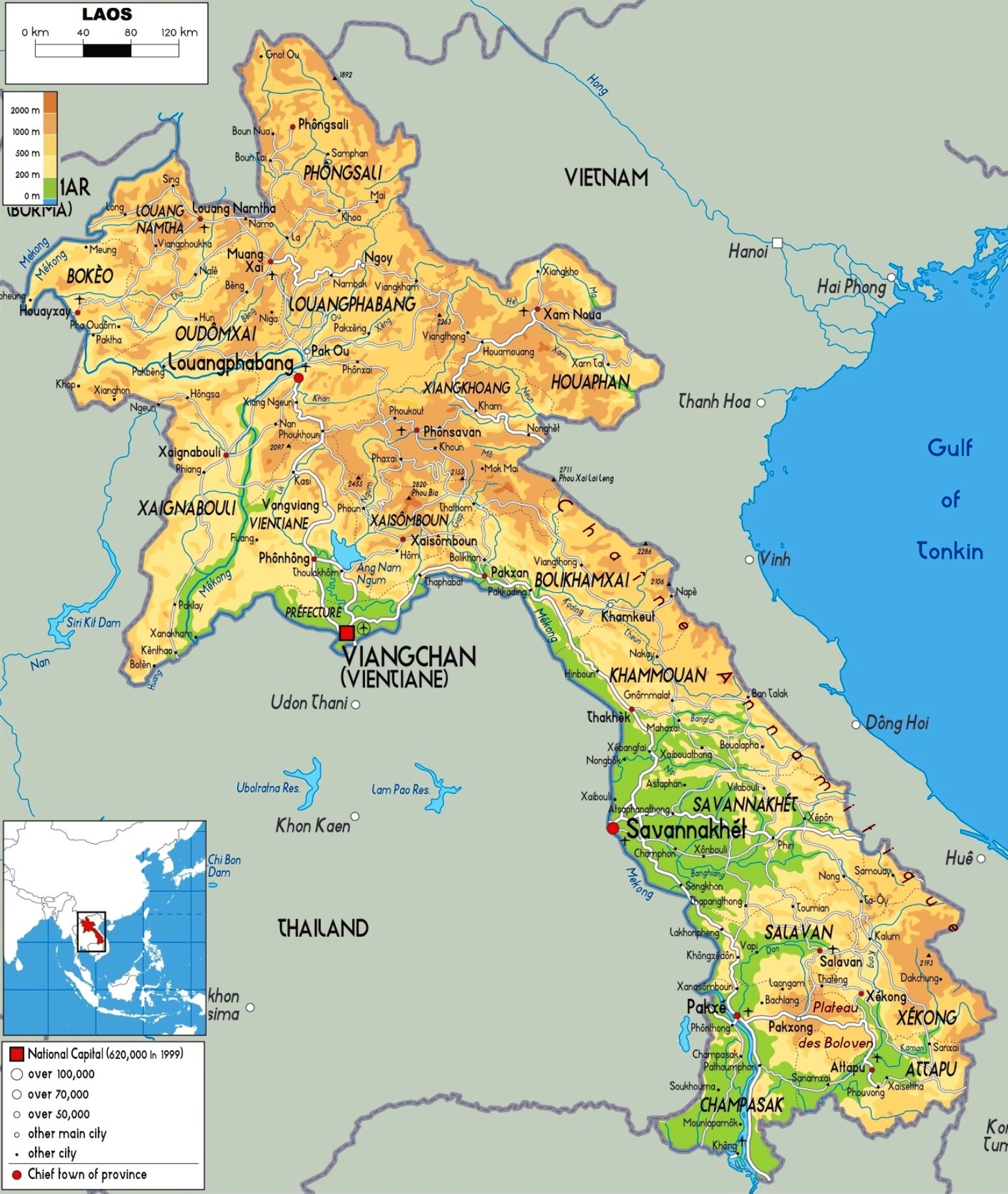 Geographic map of Laos: geography, climate, flora, fauna ...