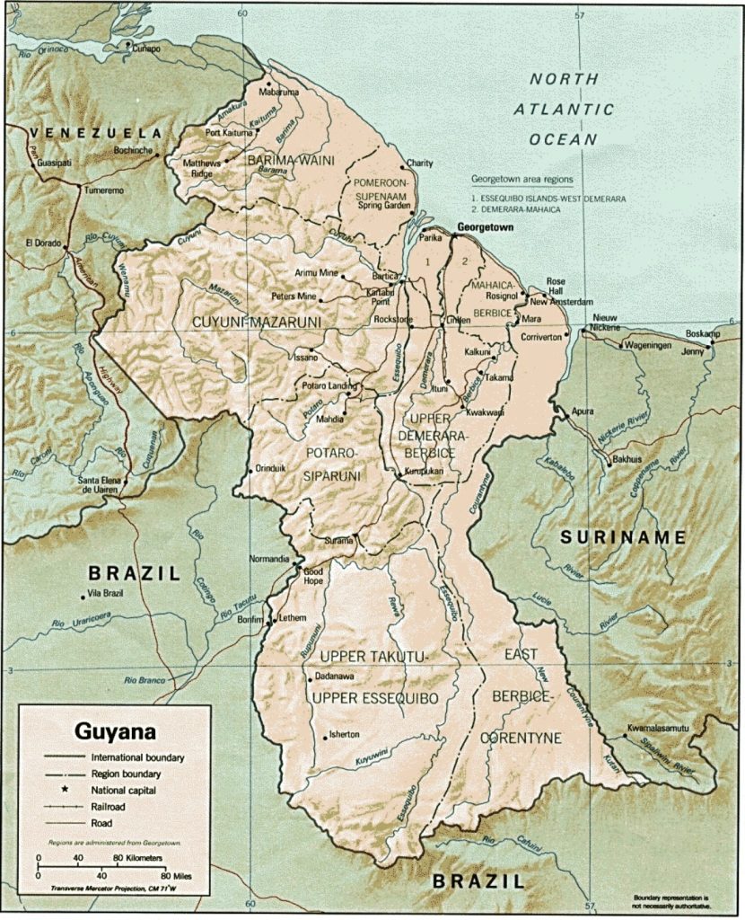 Geographic map of Guyana: geography, climate, flora, fauna ...