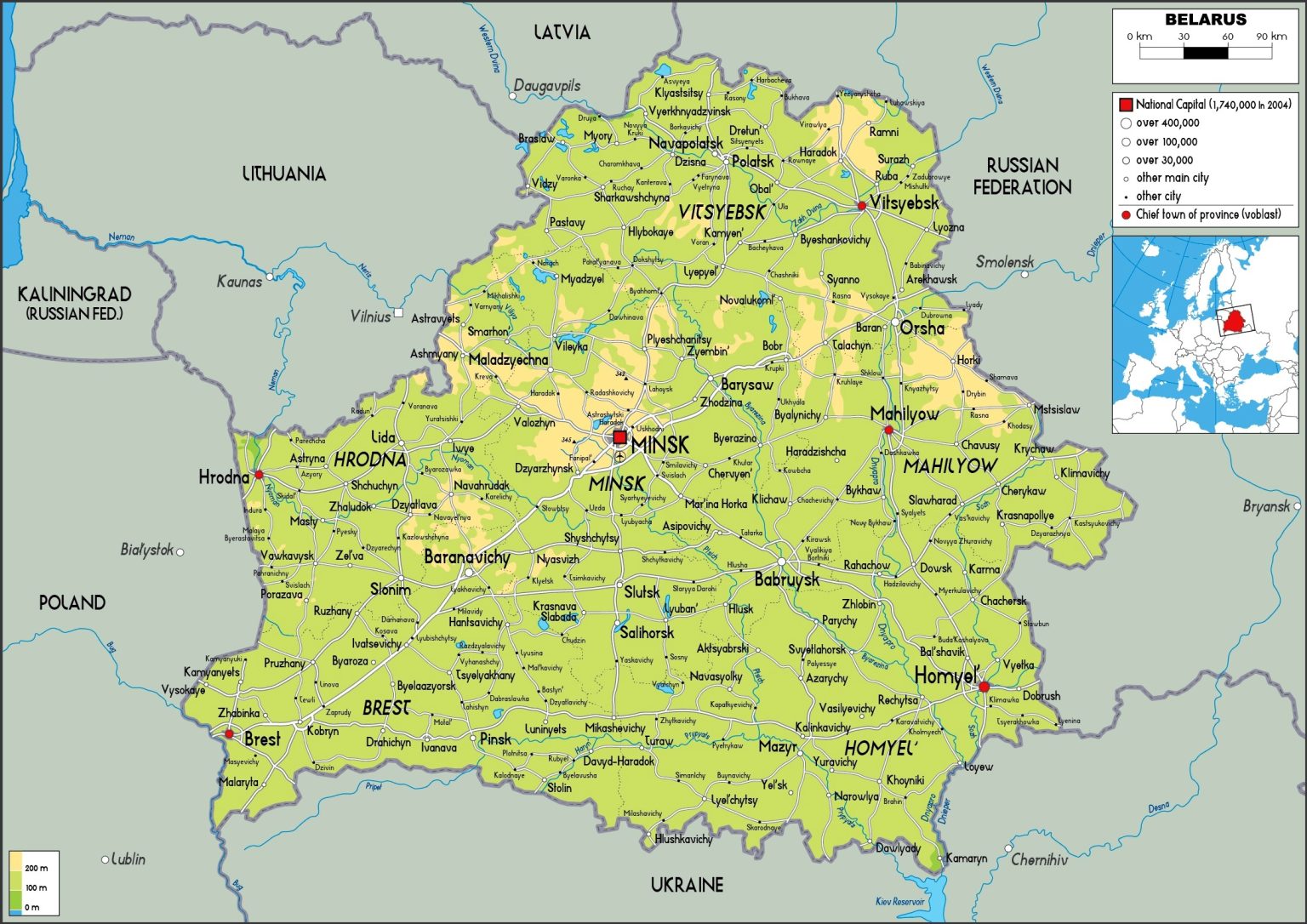 Geographic map of Belarus: geography, climate, flora, fauna