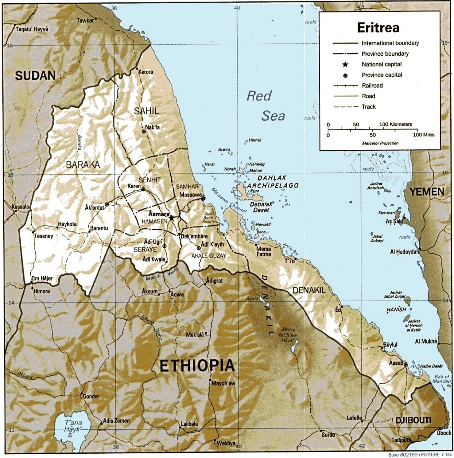 Geographic map of Eritrea: geography, climate, flora, fauna ...
