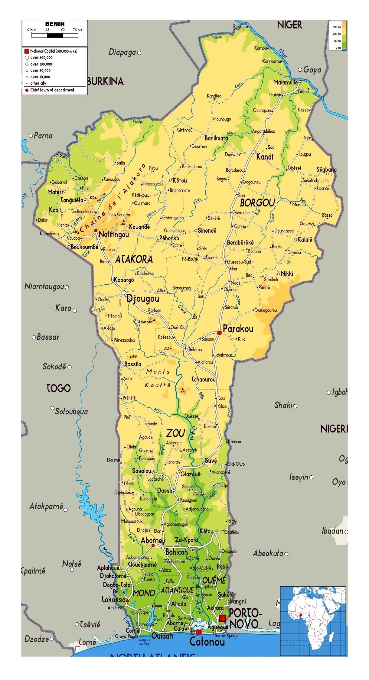 Geographic map of Benin: geography, climate, flora, fauna ...