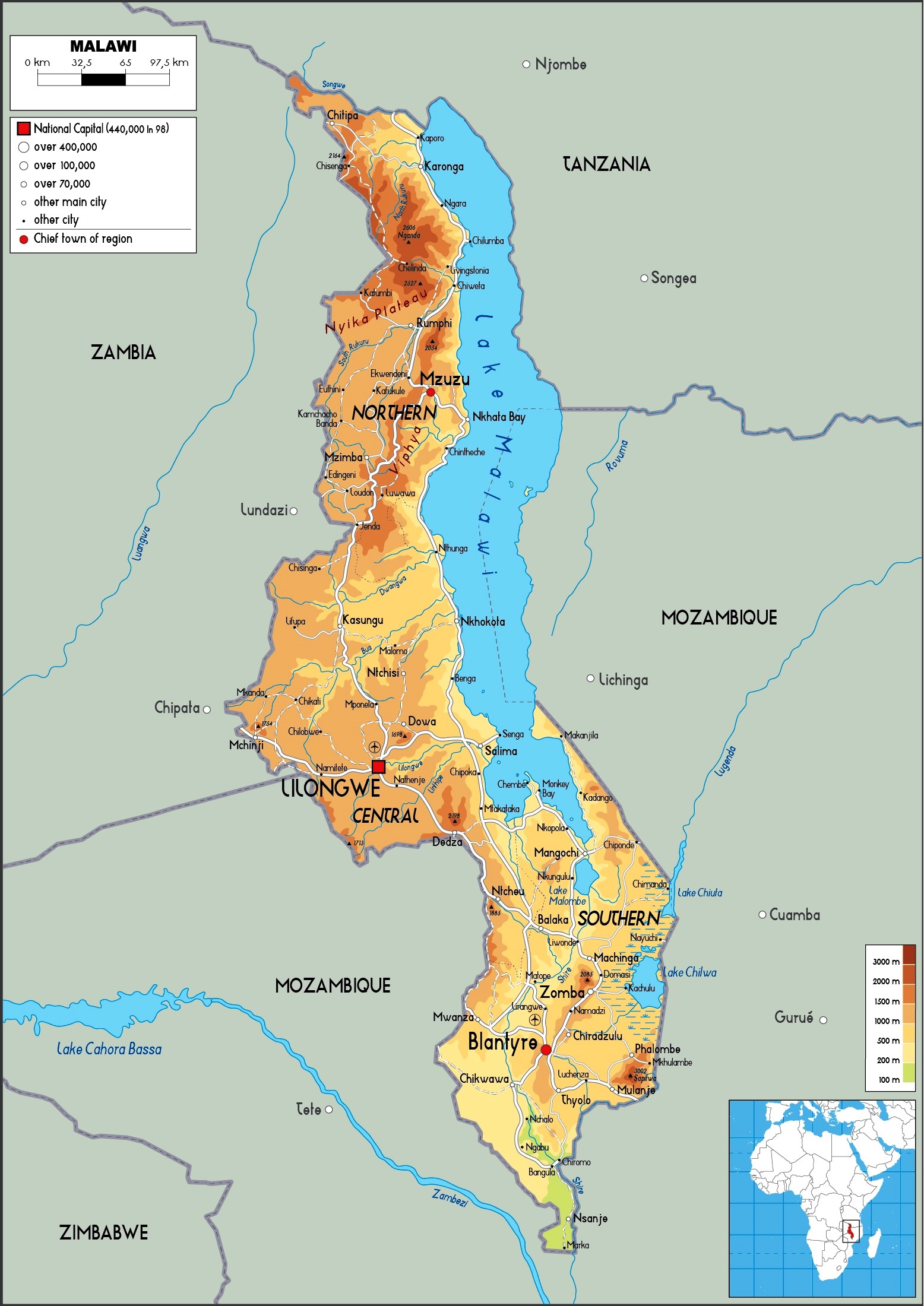 Mappa Del Lago Nyasa Lake Nyasa Hi Res Stock Photography And Images