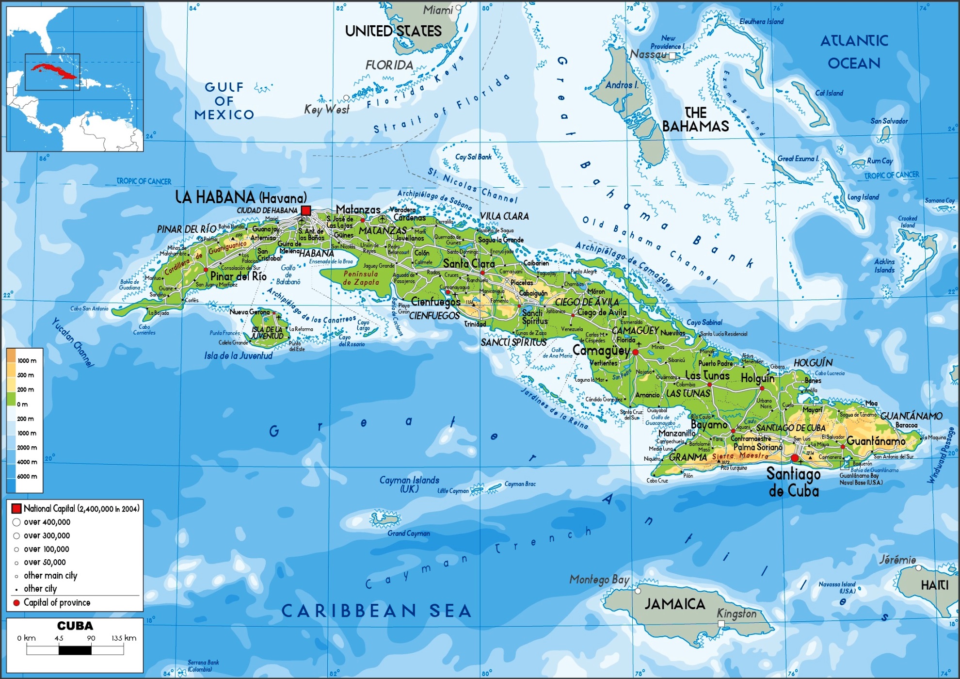 Geographic map of Cuba: geography, climate, flora, fauna ...