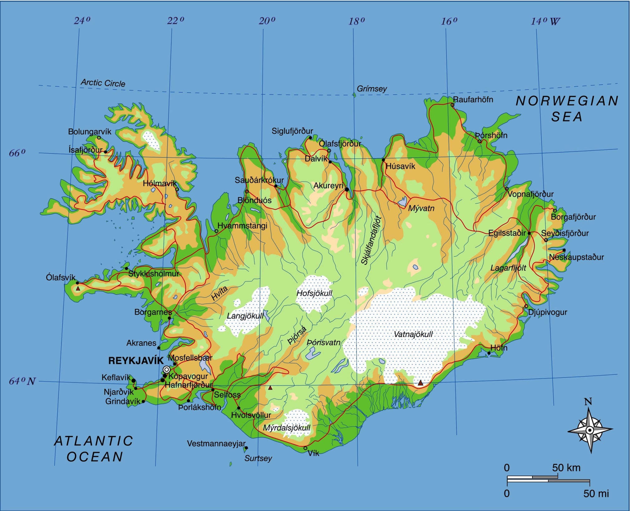 Mappa geografica dell’Islanda: geografia, clima, flora, fauna ...