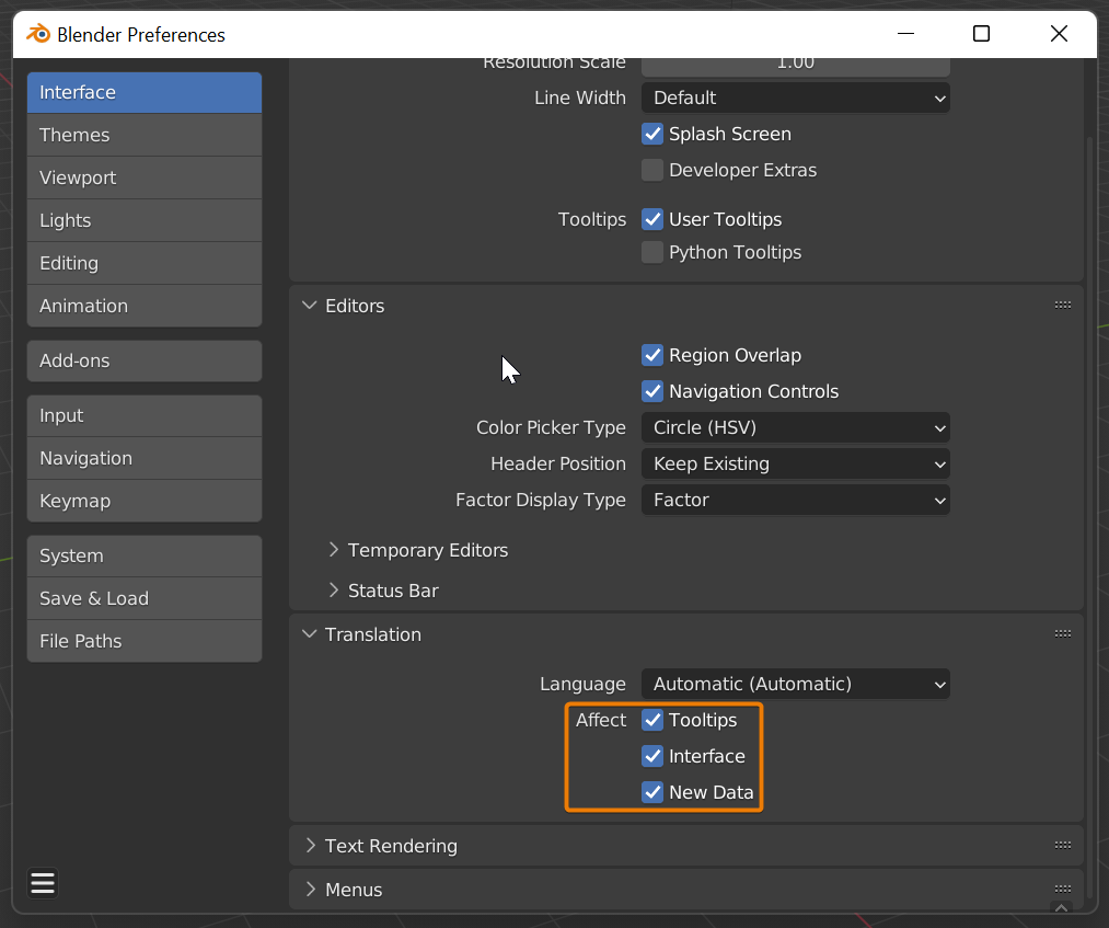 How to change the language in Blender - Artisticrender.com