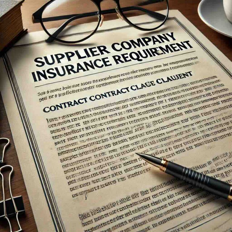 Supplier insurance in contracts - contract clause learning