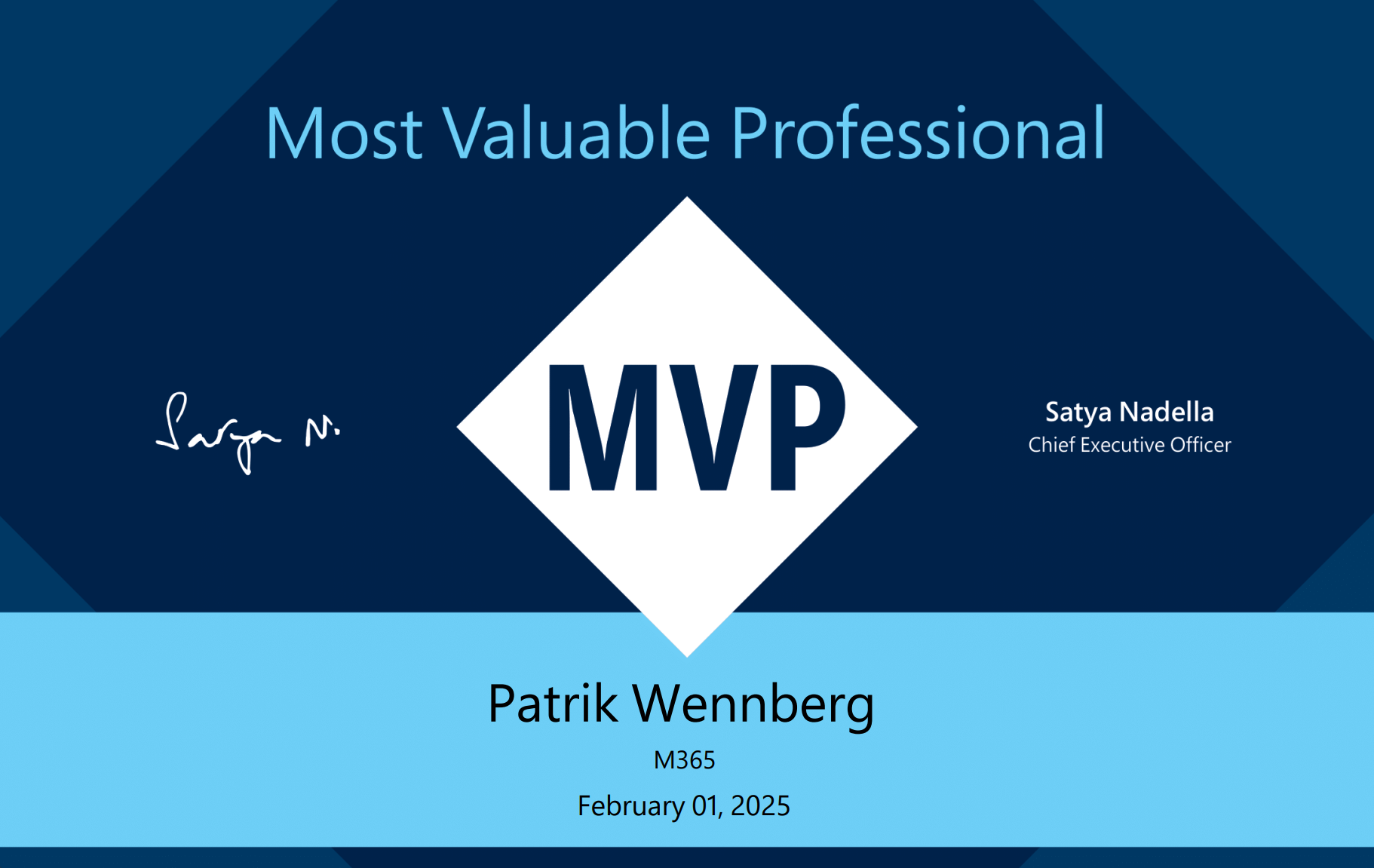 I was awarded Microsoft MVP in M365 - Wennberg.IT