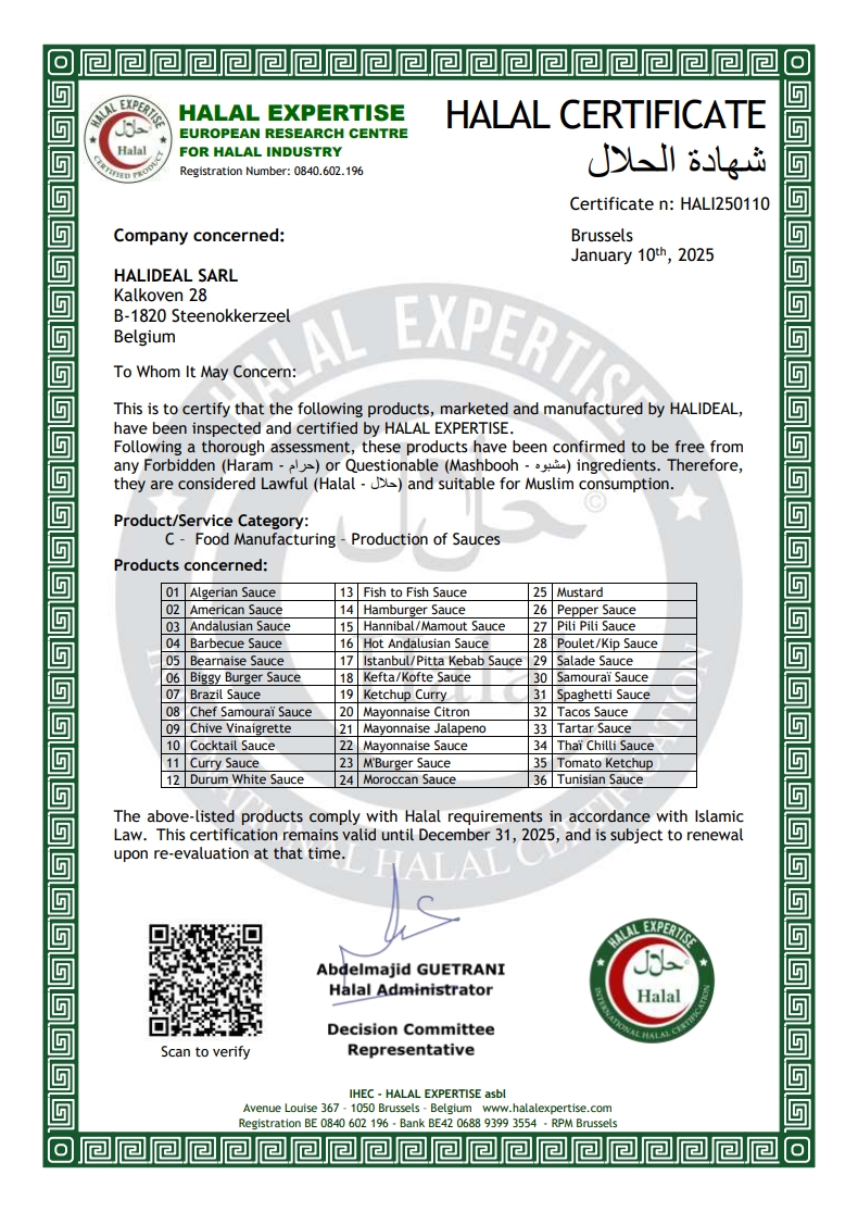 HALIDEAL - Belgium - Halal Certificate Check