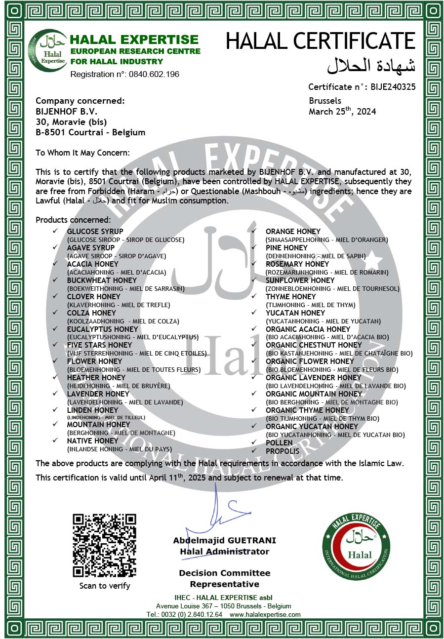 BIJENHOF B.V. - Belgium - Halal Certificate Check