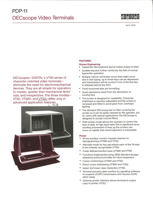PDP-11, DECscope Video Terminals - Classic Computer Brochures