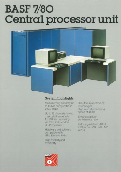 BASF 7/80 Central processor unit - Classic Computer Brochures