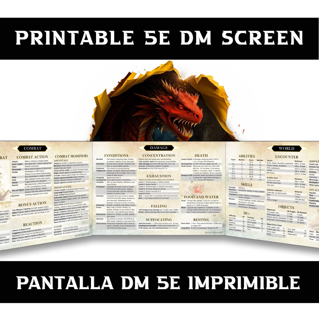 Printable DM Screen 5e - DOCTOR FRIKISTEIN