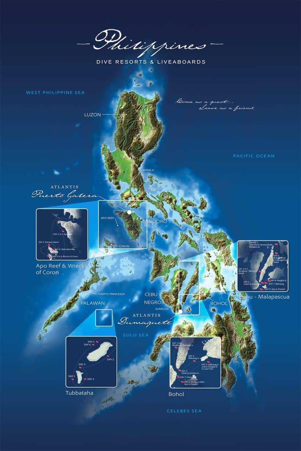 Kort over Filippinerne – Dykforalle