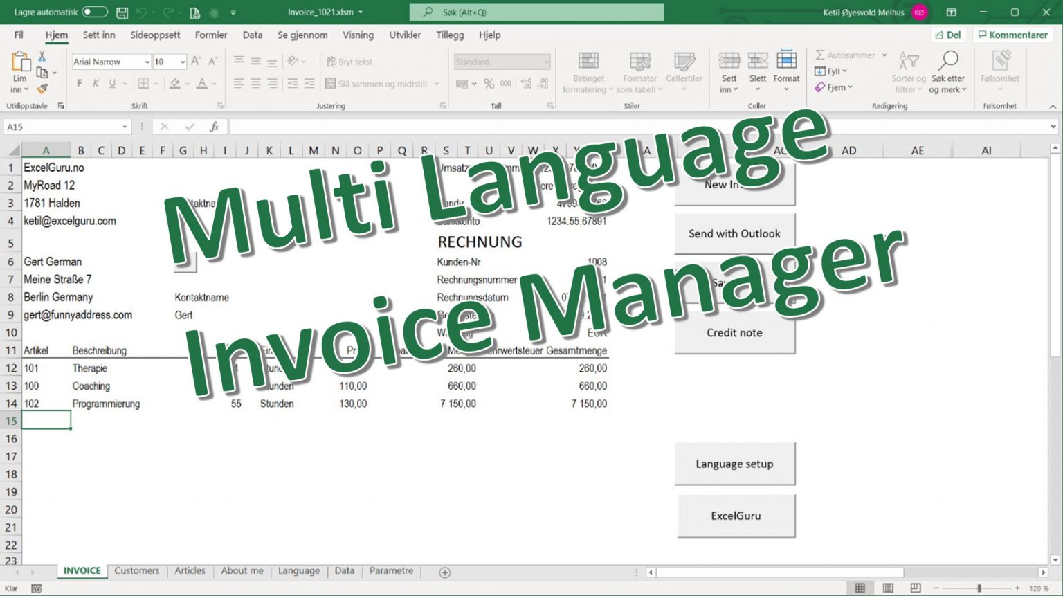 Multi Language Excel Invoice Template - Excelguru - VBA tips and tricks