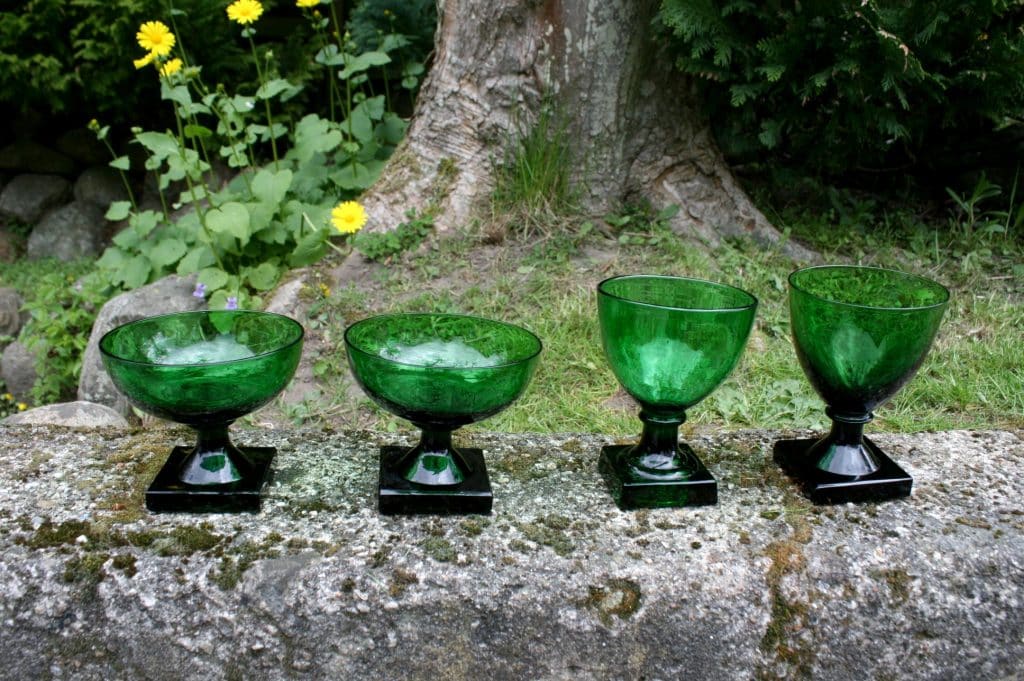 Antikke gamle glas skål vinglas hyacintglas kander ølglas glasskåle