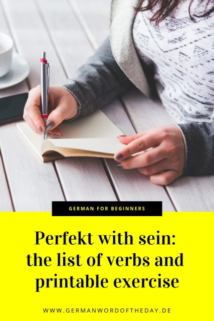 Perfekt with sein: Exercise for beginners (PDF) – German Word Of The Day