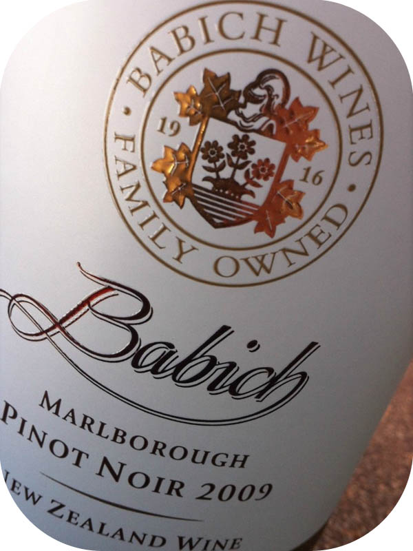 2009 Babich Wines, Pinot Noir, Marlborough, New Zealand - Houlbergs Vinblog