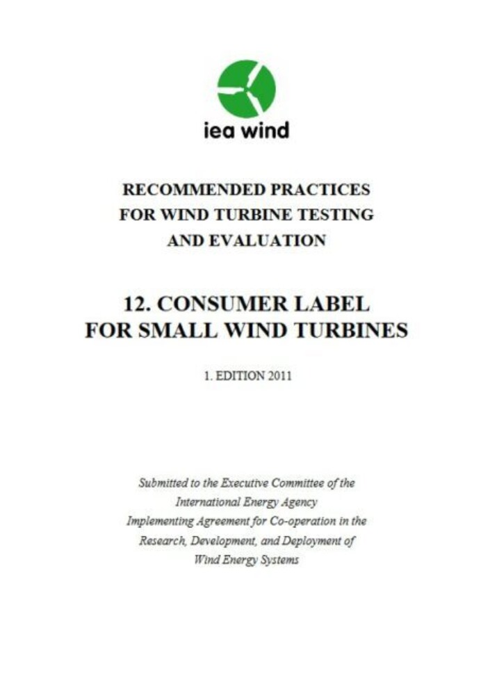 Task 27 Recommended Practices for Wind Turbine Testing and Evaluation ...