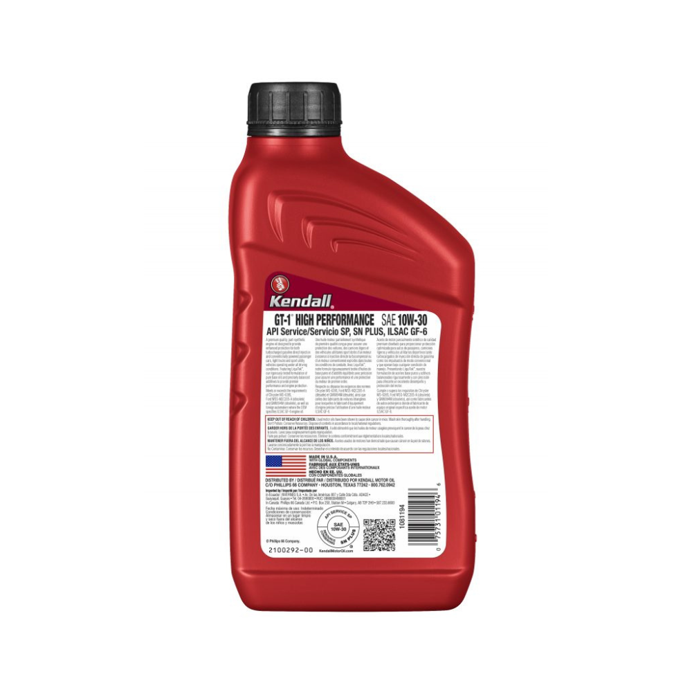 Kendall GT-1 HP Synt. Blend 10W-30 - Jays Performance