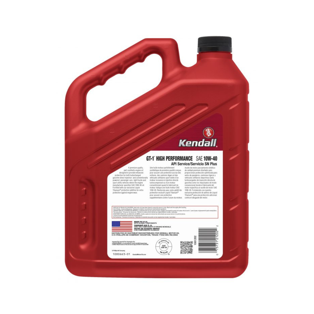 Kendall GT-1 HP Synt. Blend 10W-40 - Jays Performance