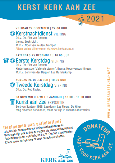 Programma Kerst 2021 zonder publiek - Kerk aan zee