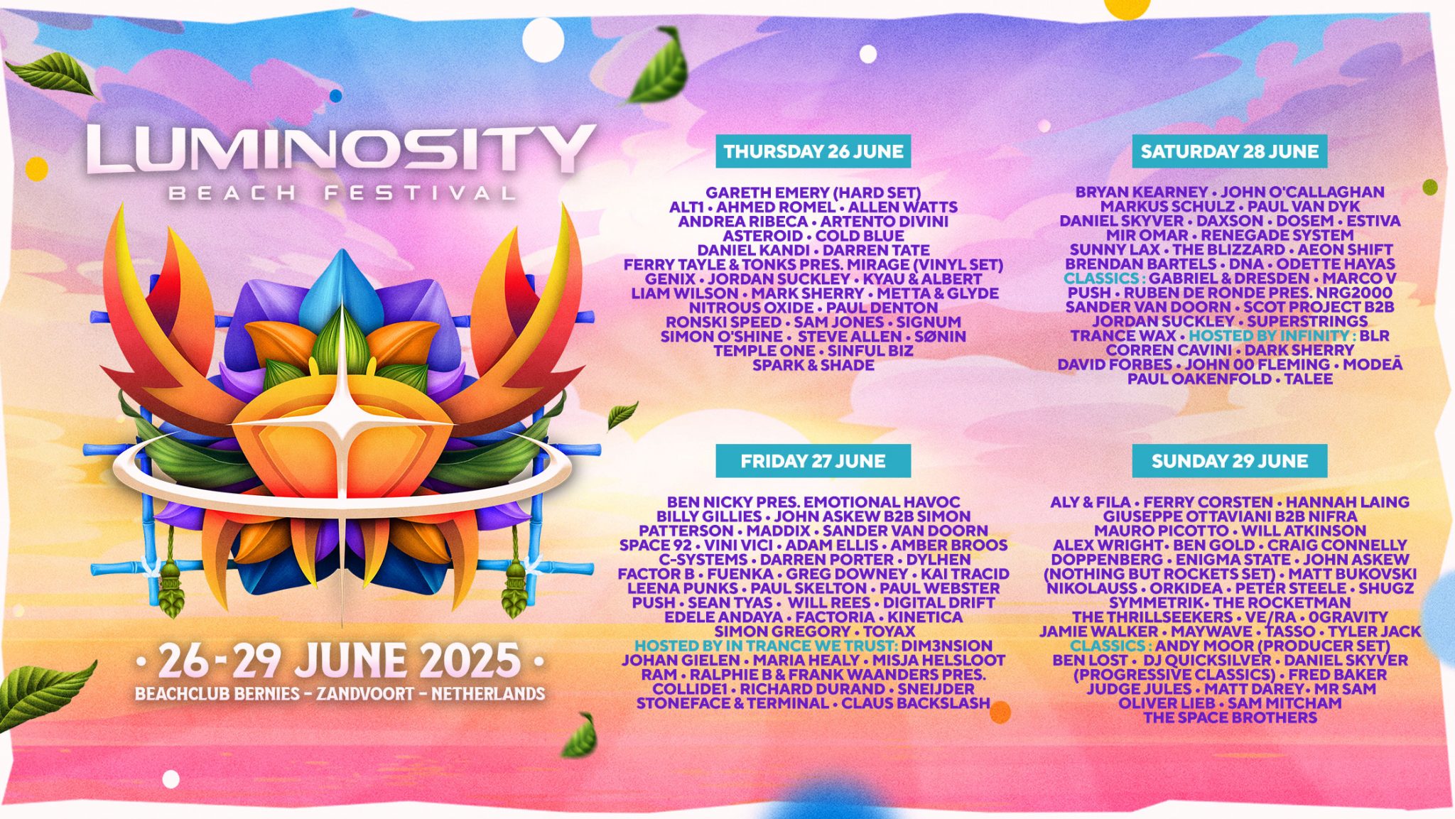 Day Schedule Luminosity Beach Festival 2025 | Luminosity Events