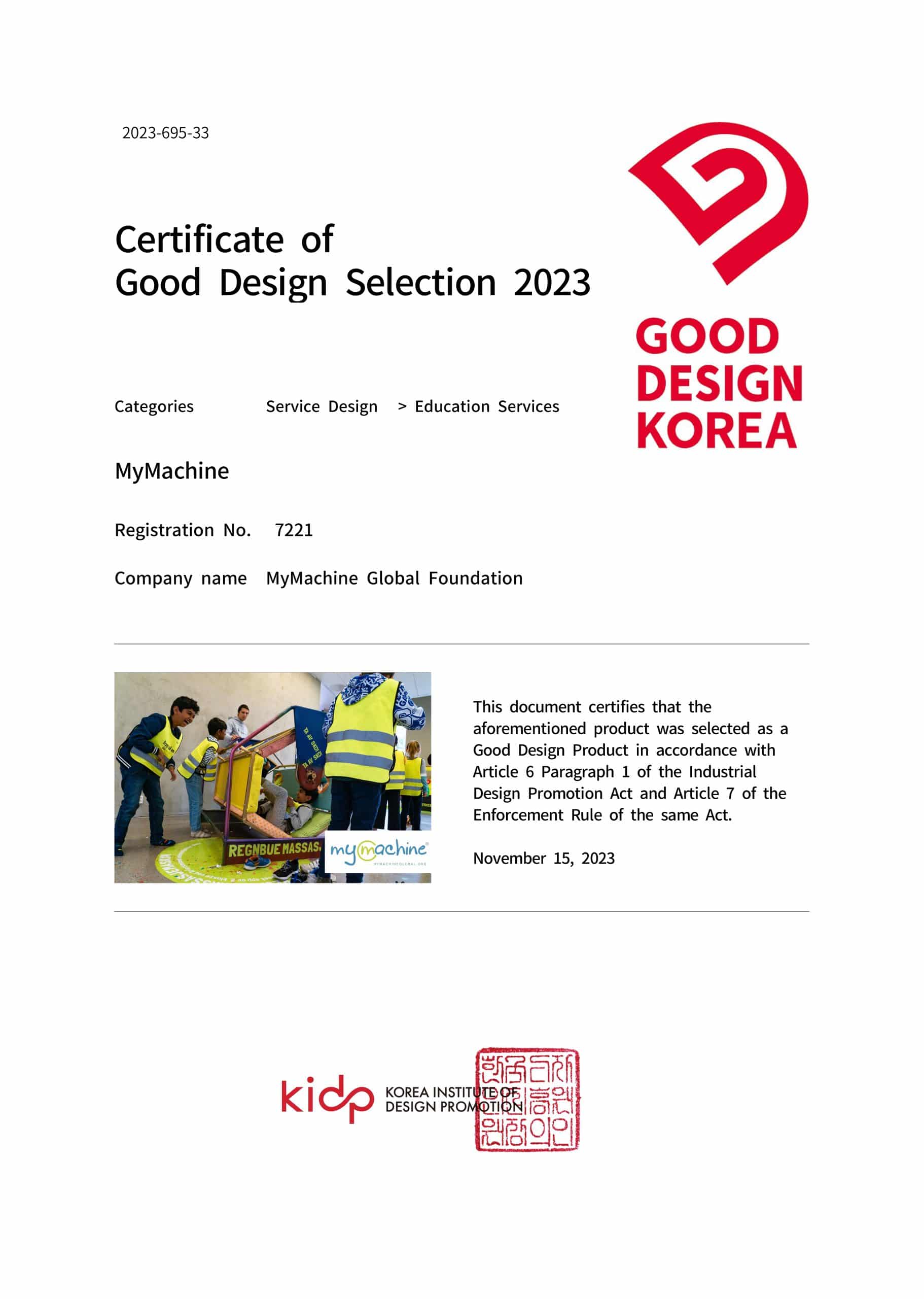 MyMachine wins two Prestigious Good Design Korea Awards - MyMachine ...