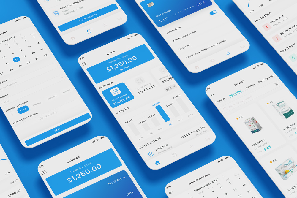 Expense And Savings Management And Tracker App Ui Kit Template