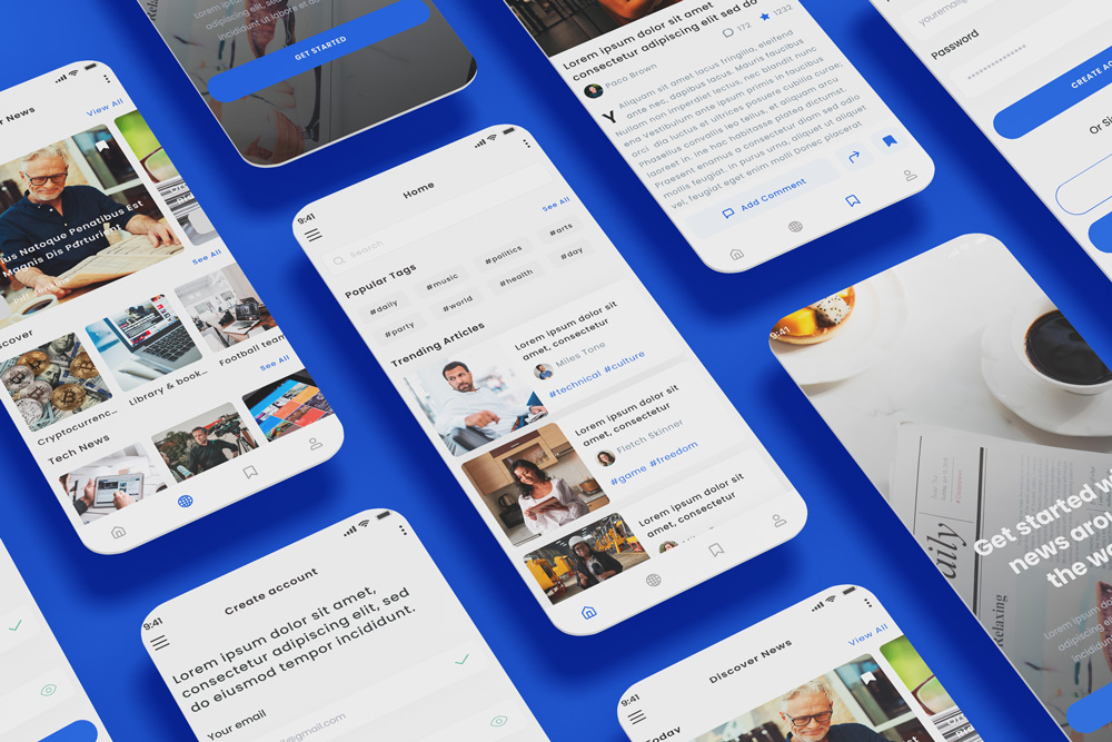 Media News & Press Blog Mobile App Template with Articles Feed