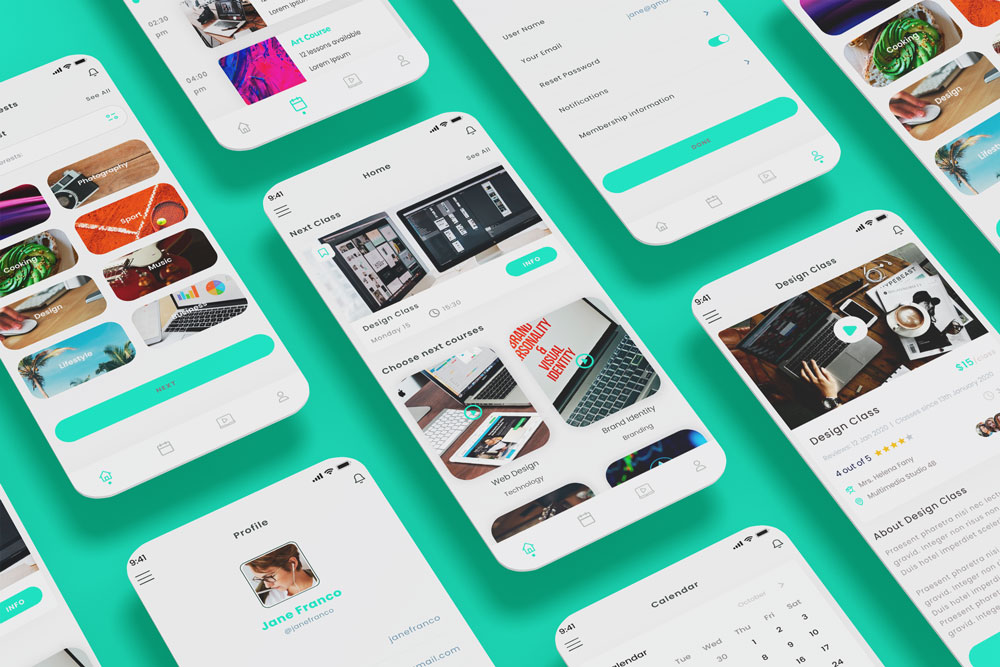 Online Learning Platform, Learn School & Class App UI Kit Template