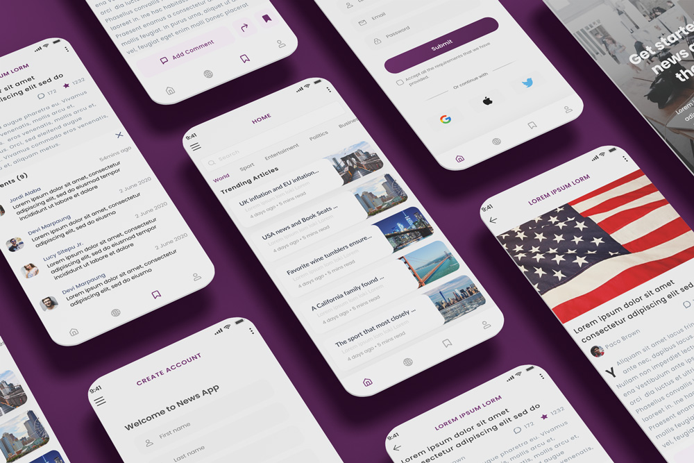 Media News, online Newspaper & Press Blog Mobile App Template UI