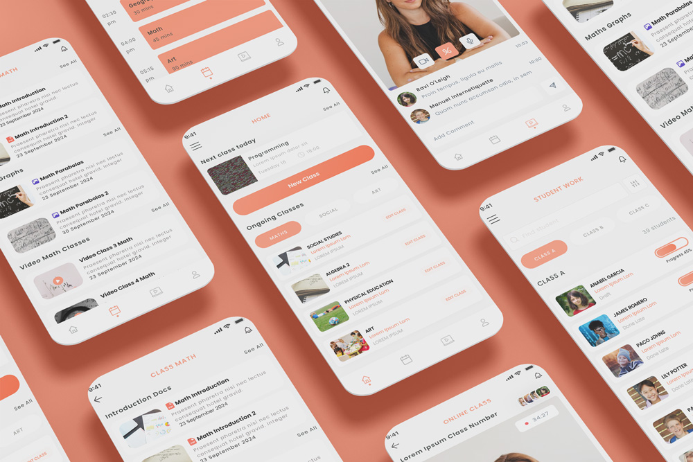 Tutor & Professor, Manage Classroom & Student App UI Kit Template