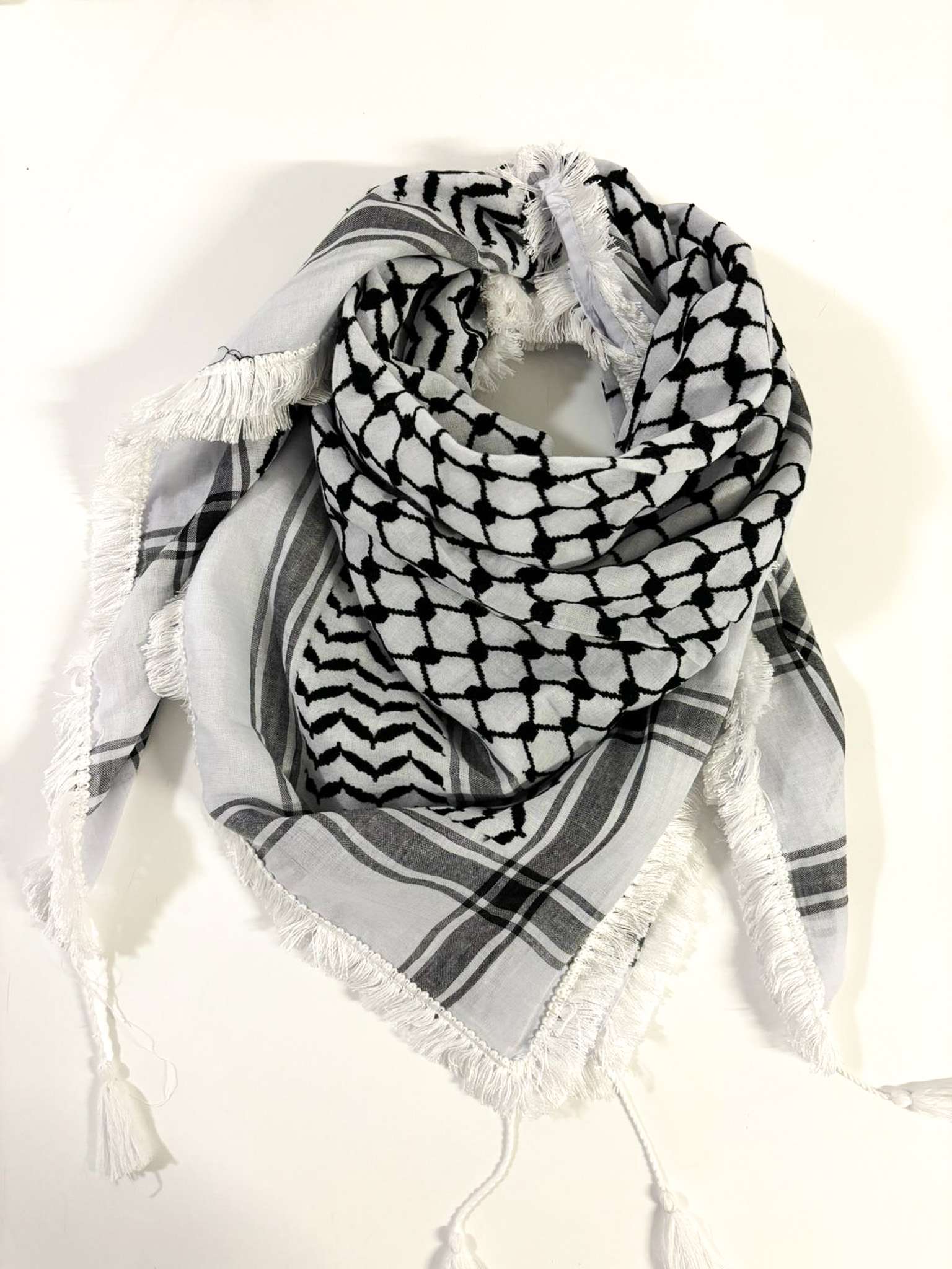 Palæstinensiske Keffiyeh i bomuld - Palestina.dk
