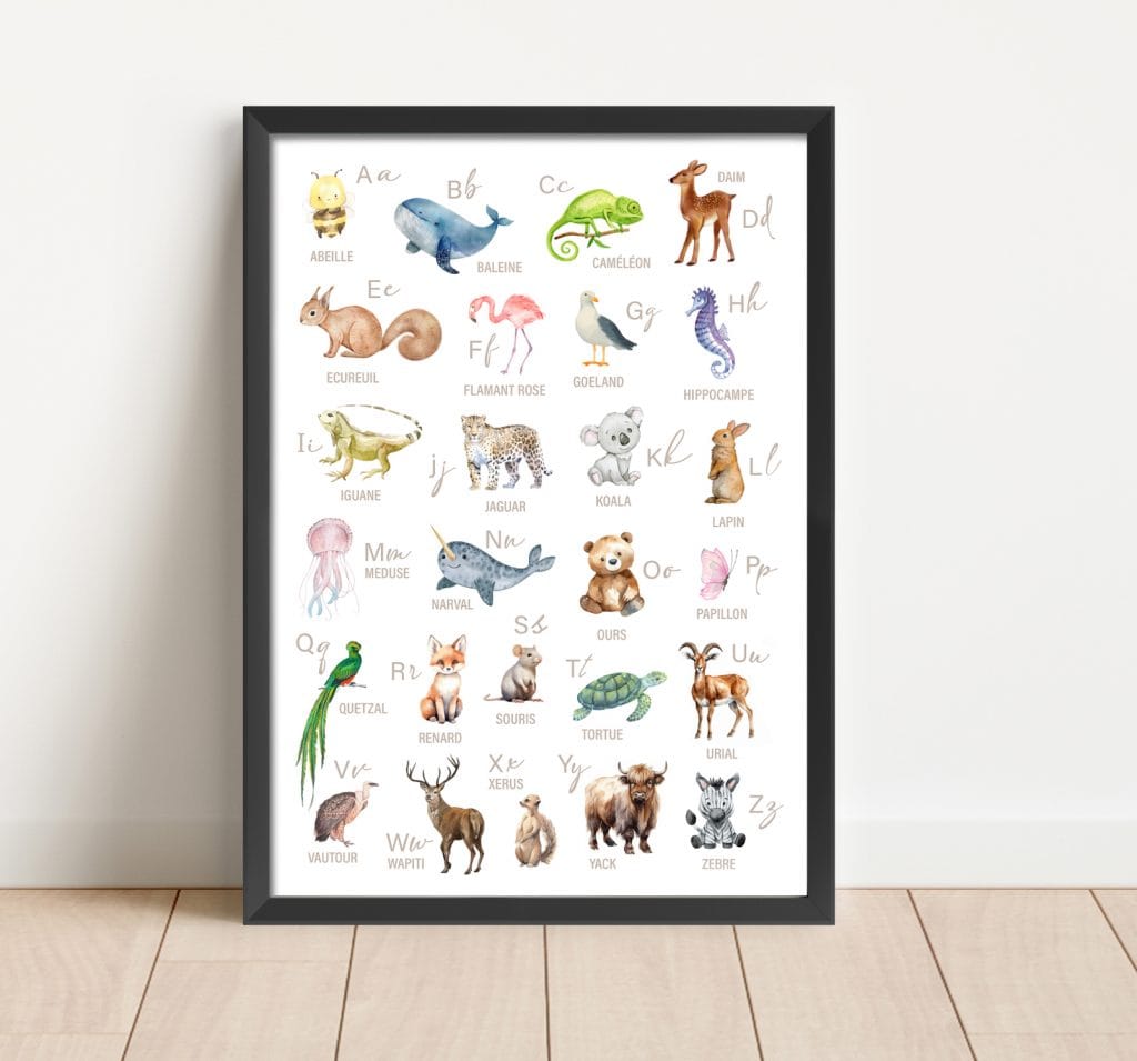 Affiche éducative Alphabet des animaux - La Papeterie Créative