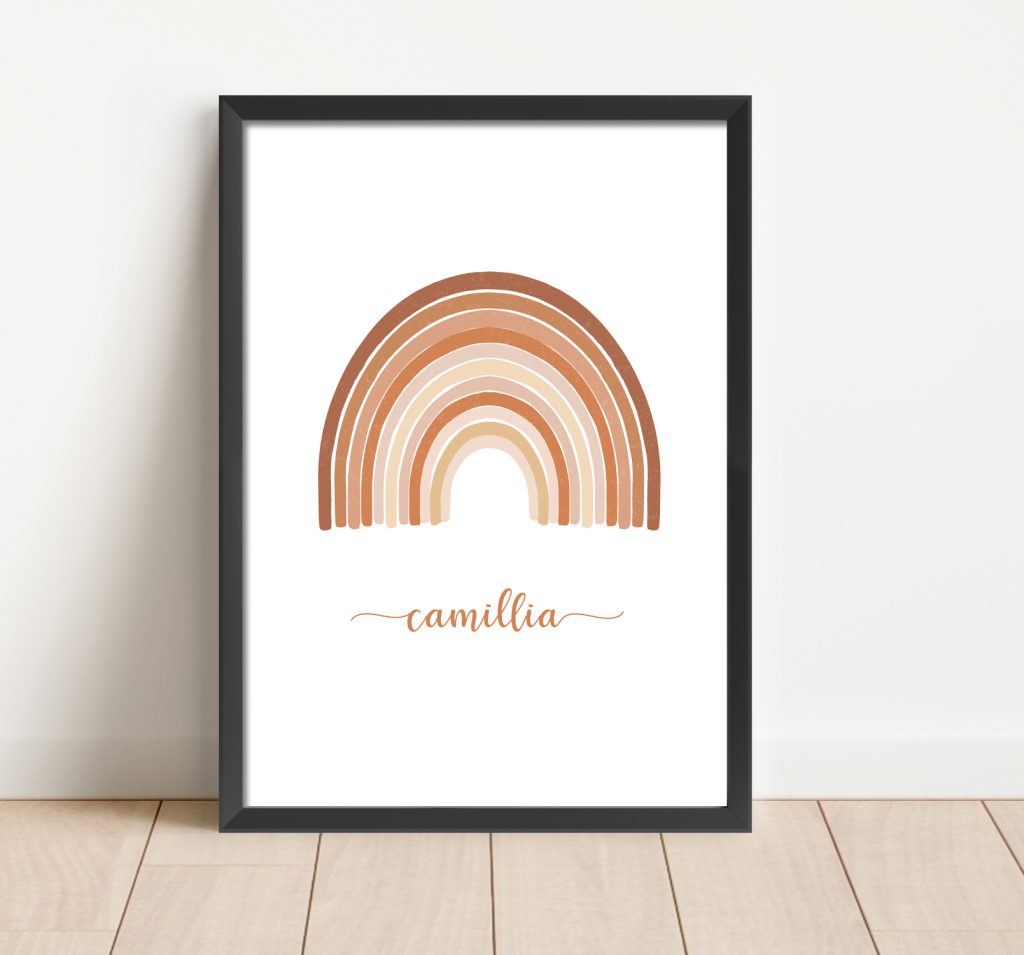 Affiche Prénom arc-en-ciel aquarelle - La Papeterie Créative