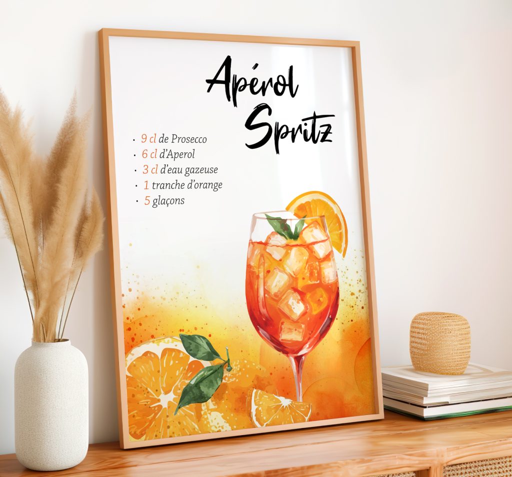 Affiche recette Apérol Spritz - La Papeterie Créative