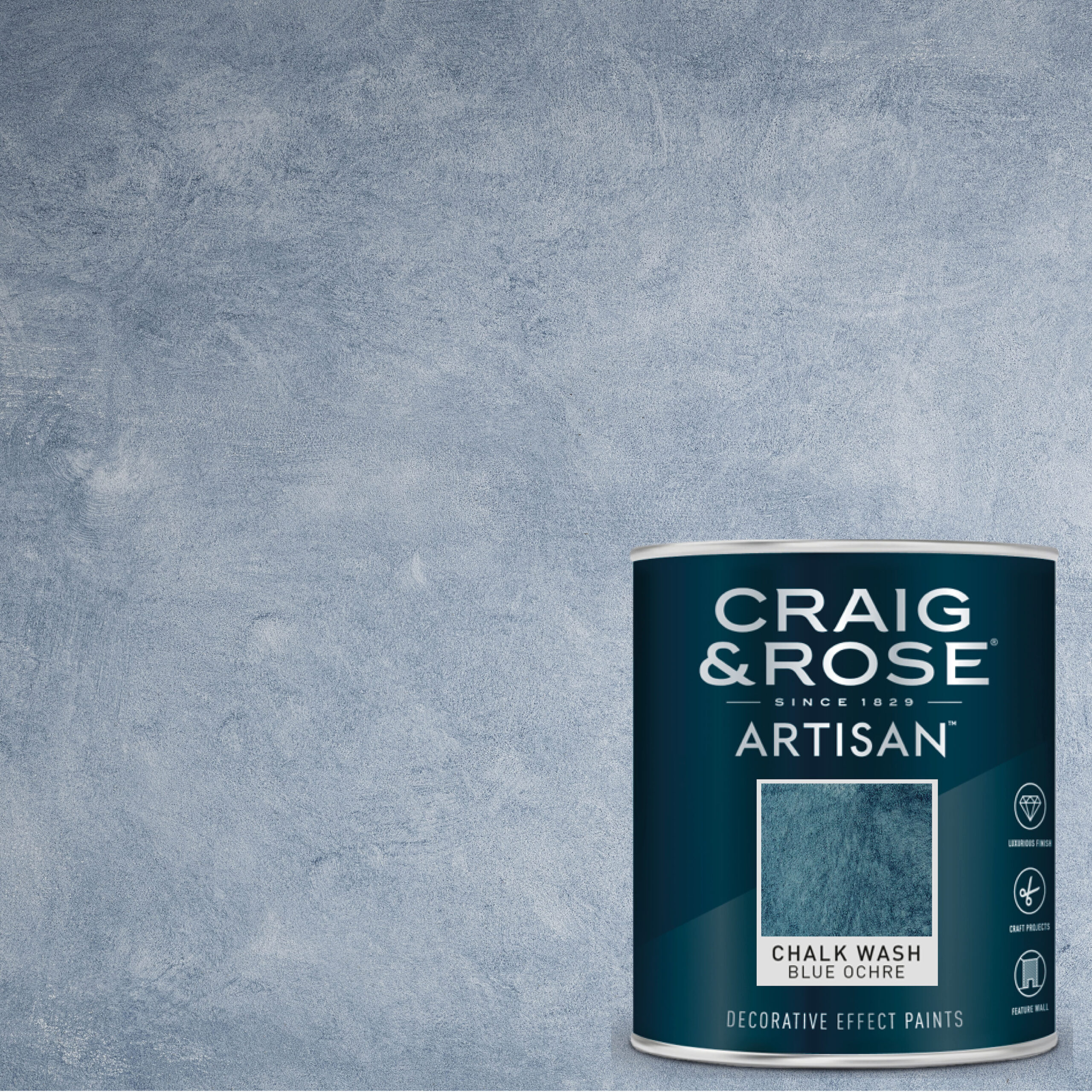 Craig & Rose Artisan Chalk Wash Blue Ochre Effect | Ryalls Decorating & Building Supplies