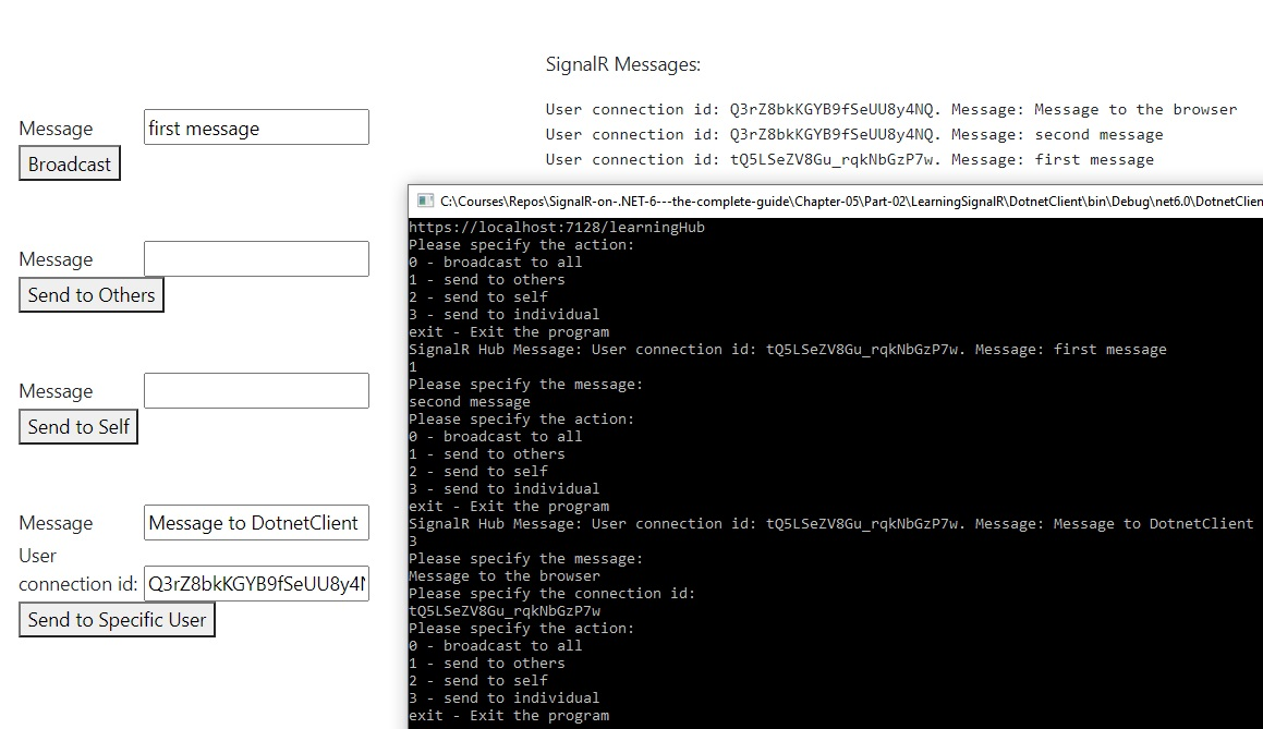 Sending Messages To Individual Signalr Clients Or Groups Of Clients Scientific Programmer