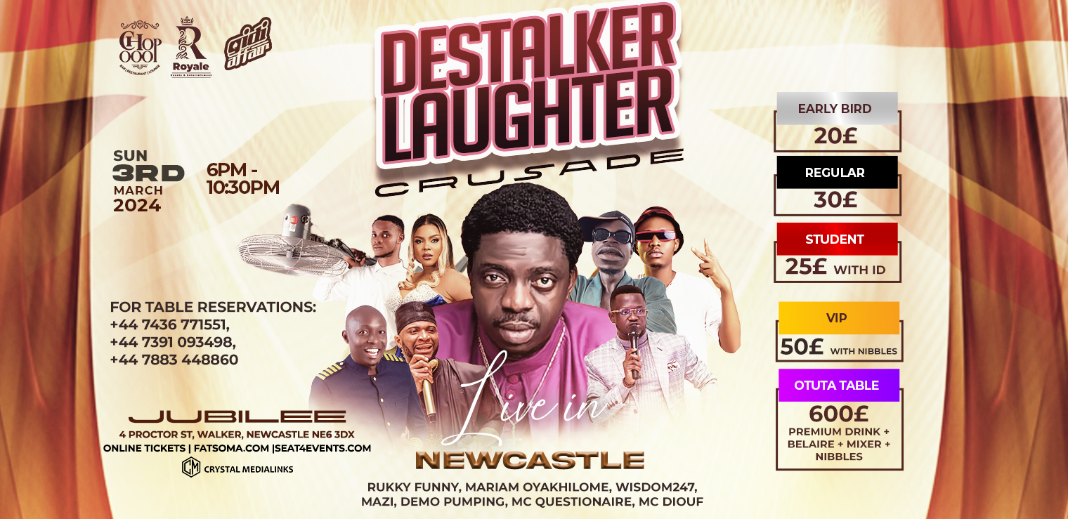 Destalker Laughter Crusade - LIVE in NEWCASTLE | Seat4events