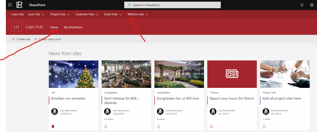 Setup SharePoint Home Site – LISE RASMUSSEN